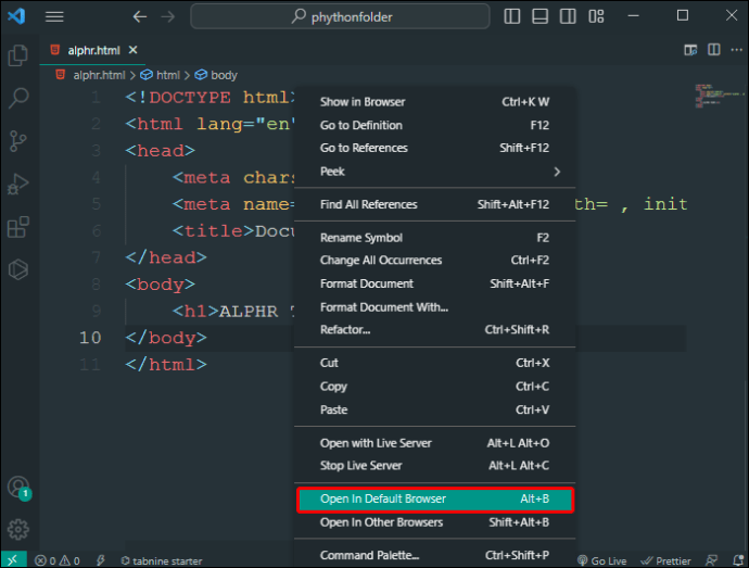 Cómo Ejecutar Un Archivo HTML En VS Code