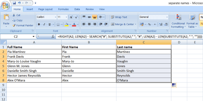 Cómo Separar Nombre Y Apellido En Excel